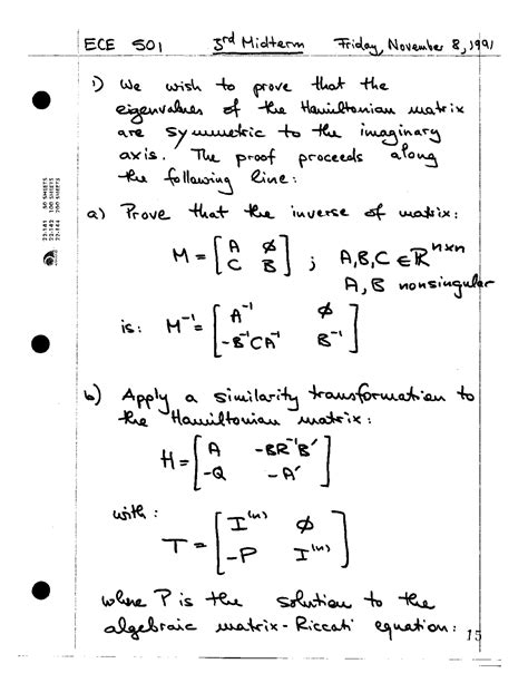 3 Solved Questions On Open Loop Systems In Linear Systems Theory Ece 501b Exams Electrical