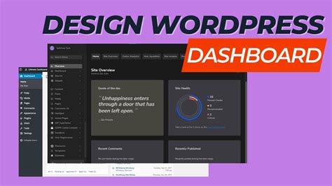 how to design the wordpress admin dashboard into modern style