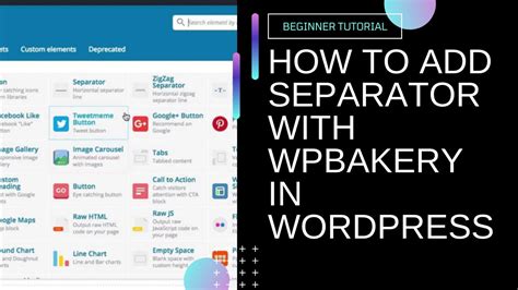 how to add separators with wpbakery page builder in wordpress wordpress 2021 youtube