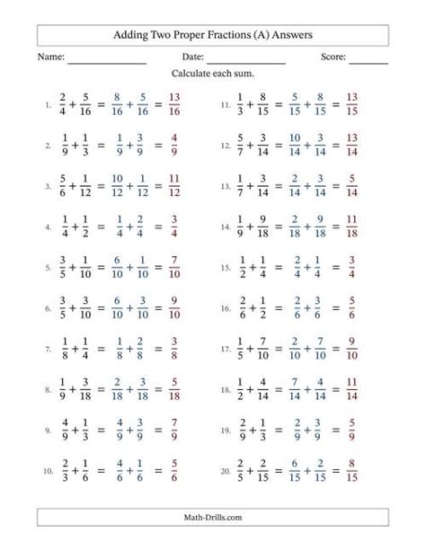 Adding Two Proper Fractions With Similar Denominators Proper Fractions