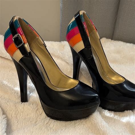 Michael Antonio Shoes Michael Antonio Black Heels With Colorful