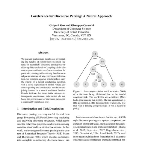 Coreference For Discourse Parsing A Neural Approach Acl Anthology