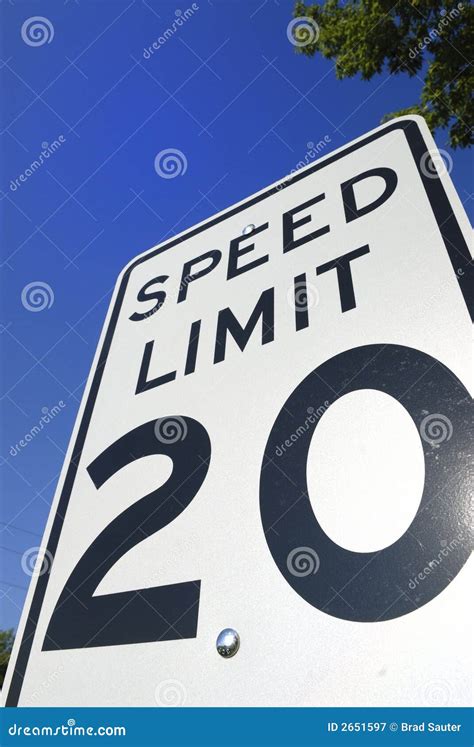 Speed Limit 20 Sign Stock Image Image Of Speed Stop 2651597