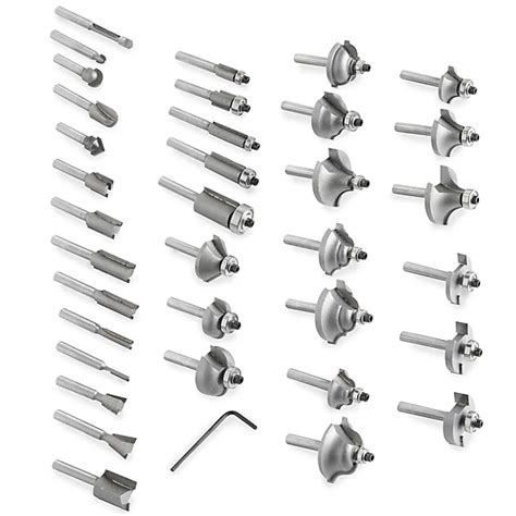Vonhaus 35 Pc Router Bits Set 6 35mm 1 4 Shank Fittings Wood Milling Saw With Aluminium