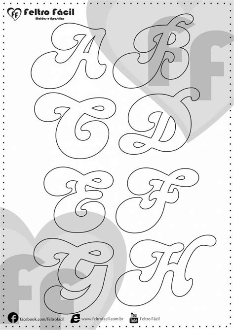 Moldes De Letras Para Download E Impressão Feltrofácil Diy Alfabeto