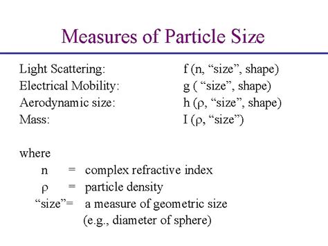 Methods For Measuring Particle Size And Size Distributions