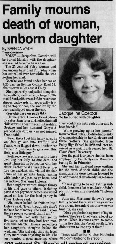 Loralee Rose Goetzke 1989 1989 Find A Grave Memorial