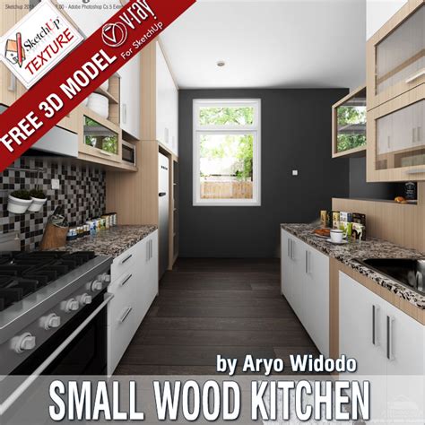 Sketchup Texture Free Sketchup Model Small Wood Kitchen