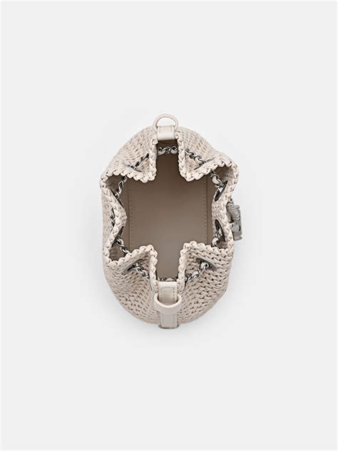 Chalk Pedro Icon Raffia Mini Bucket Bag Pedro Sg