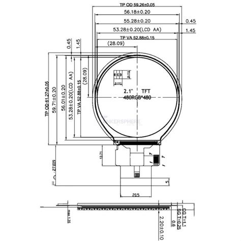 85 99 Round Hdmi Rgb 666 Ttl Tft Display 2 1 480x480 With Pcb