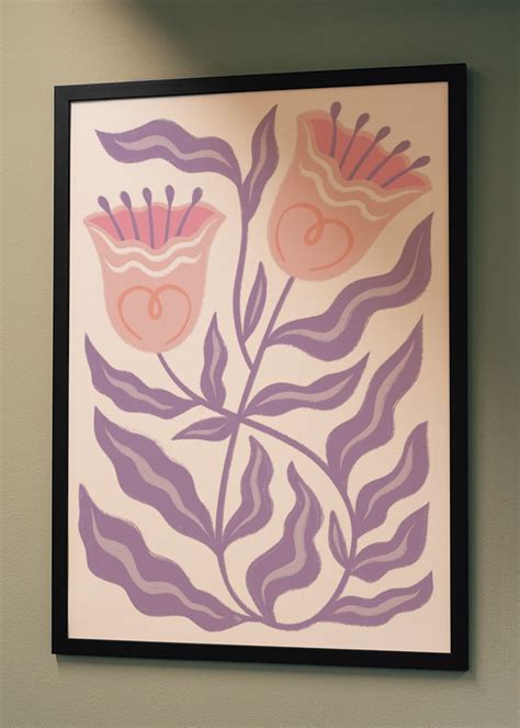 Süße Retro Lila Tulpen Poster Von Martina Printler