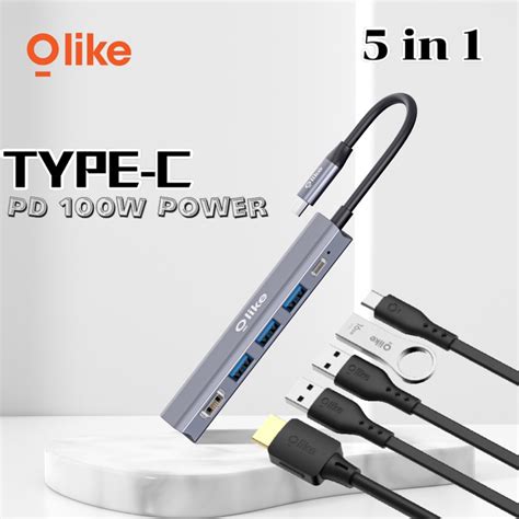 Jual Olike Dh In Hub To Hdmi K Usb High Speed Pd Fast Charging Type C Otg