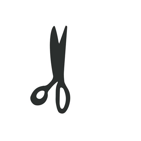 Scissor Icon Hand Drawn Professional Pair Of Scissors Cutting Hair Or Needlework Craft And