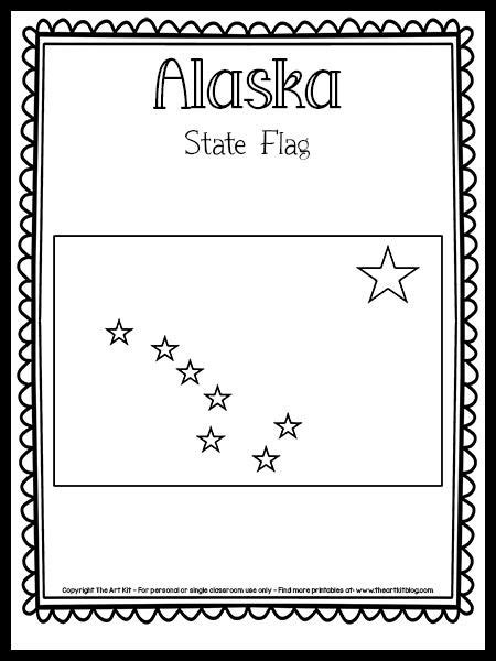 Alaska State Flag Coloring Page