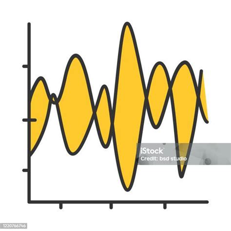 스트림 그래프 색상 아이콘입니다 지진 차트입니다 진폭 및 모션 파동 방사선 곡선 다이어그램 과학 연구 일기 예보 진동 흐름