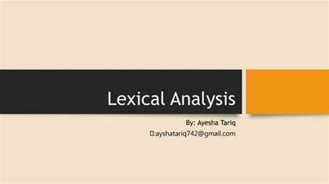 Compiler Construction Lexical Analyzerpptx