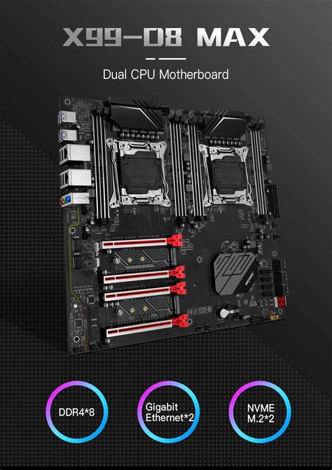 Machinist X99 Dual Cpu Motherboard E Atx Support Dual Xeon Processor Dual M 2 Slot 8 Ddr4 Ram