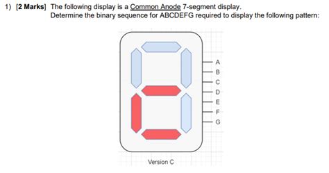 Solved 1 2 Marks The Following Display Is A Common Anode