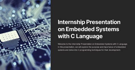 Internship Presentation On Embedded Systems With C Language