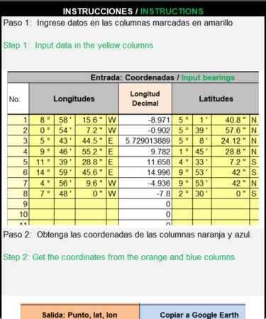 ZC Excel Template To Convert Degrees Minutes Seconds To Decimal Degrees Geofumadas GIS