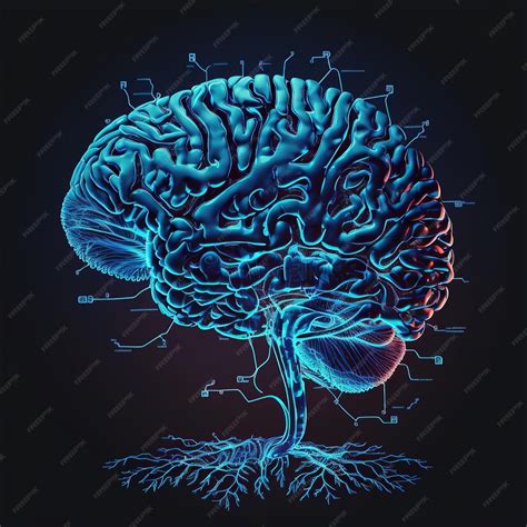 Premium Photo Brain Image Neurology Concept Front View With Neuron Connections Effect 3d