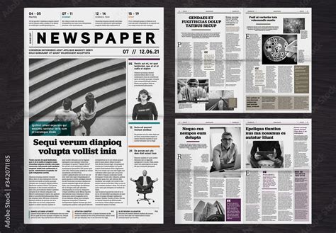 Tabloid Newspaper Layout Plantilla De Stock Adobe Stock