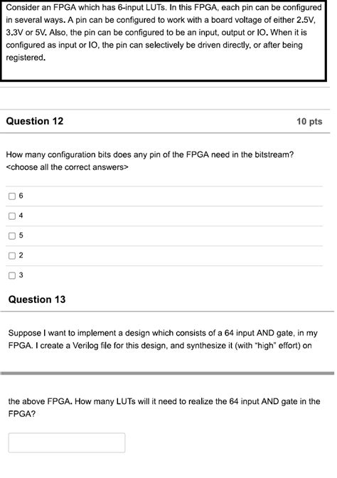 Consider An Fpga Which Has 6 Input Luts In This