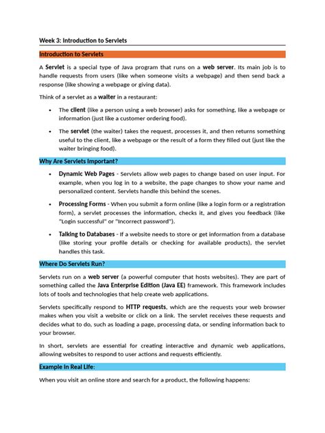 Week 3introduction To Servlets Pdf World Wide Web Internet And Web