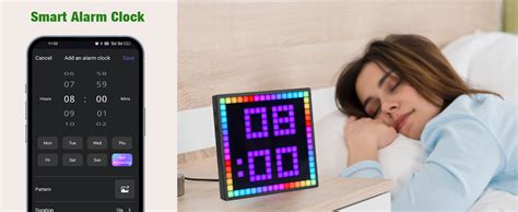 Buyya LED Pixel Art Display X Smart Clock RGB Pixel Matrix Panel DIY Graffiti Animations
