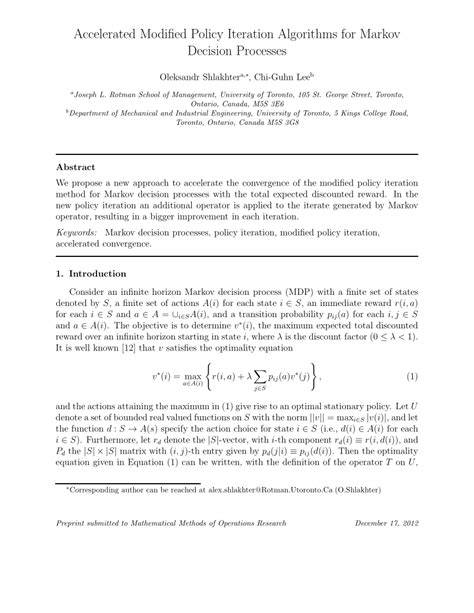 pdf accelerated modified policy iteration algorithms for markov decision processes