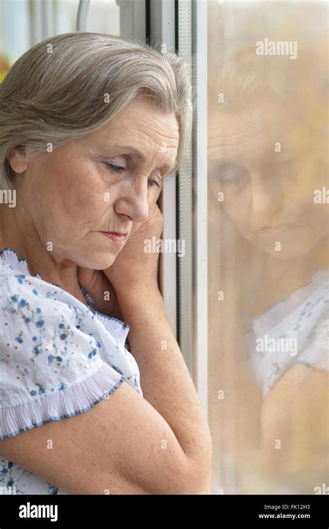 Sad Senior Woman Stock Photo Alamy