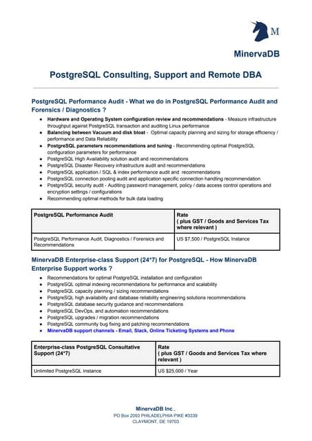 Postgresql Consulting And Support Pdf