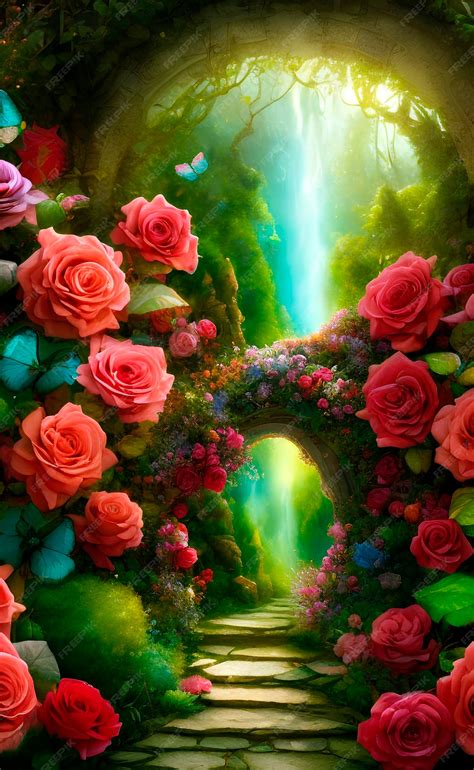 Arte Realista Estilo De Paisaje De Hadas Alicia En El País De Las