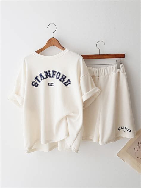 리케마켓 세트가격 STANFORD SET 가성비좋은 루즈핏 반팔 티셔츠 부 반바지 여름 데일리 꾸안꾸 홈웨어 잠옷 썸머 트레이닝복 바캉스 추리닝 세트