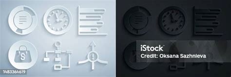 계층 구조 조직도 차트 파이 인포그래픽 판매 화살표 시계 및 아이콘이 있는 쇼핑백을 설정합니다 벡터 3차원 형태에 대한 스톡 벡터 아트 및 기타 이미지 Istock