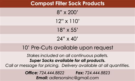 Compost Filter Sock Adler Sons