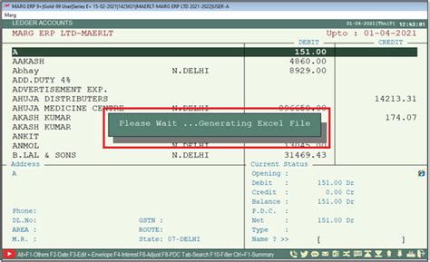 How To View All Ledger Export In Excel Or Pdf In Marg Software