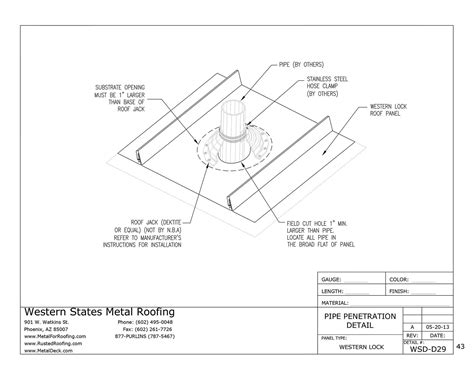 Pipe Flashing Detail For Western Lock® Standing Seam