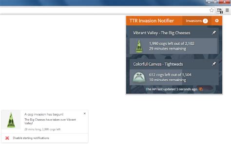 Toontown Rewritten Invasion Notifier Chrome Extension Get Alerts For