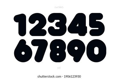 Set Numbers Bold Style Trendy Typography Stock Vector Royalty Free Shutterstock