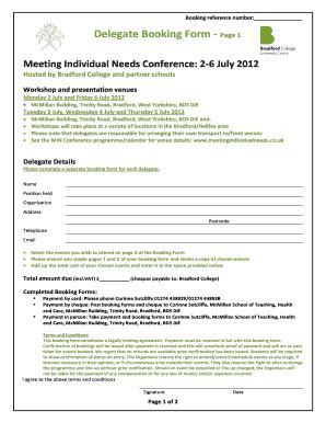 Fillable Online Booking Reference Number Fax Email Print PdfFiller