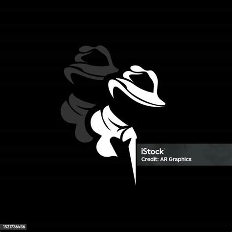 형사 남자 디자인 마피아 탐정 패션 턱시도와 모자 일러스트레이션 벡터 Blackman 비즈니스 아이콘 감시에 대한 스톡 벡터 아트 및 기타 이미지 Istock