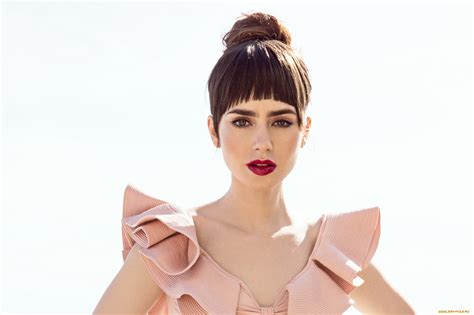 Обои Девушки Lily Collins обои для рабочего стола фотографии девушки lily collins шатенка