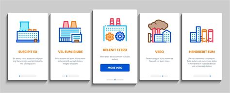 Factory Industrial Onboarding Elements Icons Set Vector 17350436 Vector