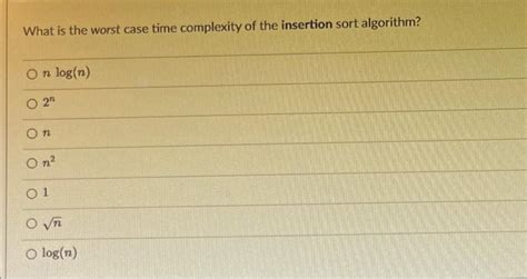 Solved What Is The Worst Case Time Complexity Of The