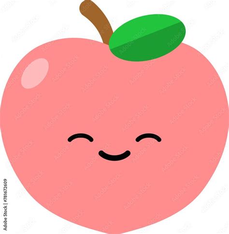귀여운 복숭아 일러스트 벡터 캐릭터디자인 이미지 In 2024