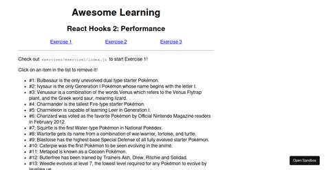 Awesome Learning React Hooks Performance Codesandbox