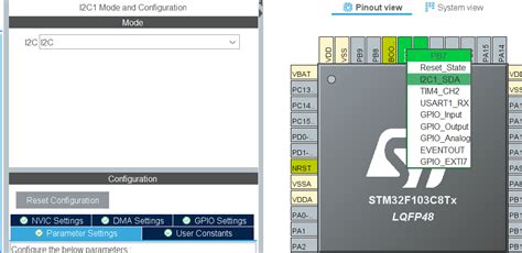 Solved Unable To Select Pb6 For I2c1scl On Stm32f103c8 Stmicroelectronics Community