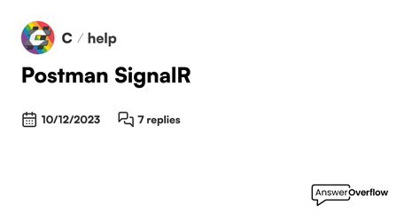 Postman Signalr C