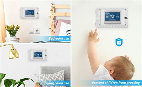Ketan Universal Thermostat Lock Box With Key Clear Large Thermostat Guard For Thermostat On Wall